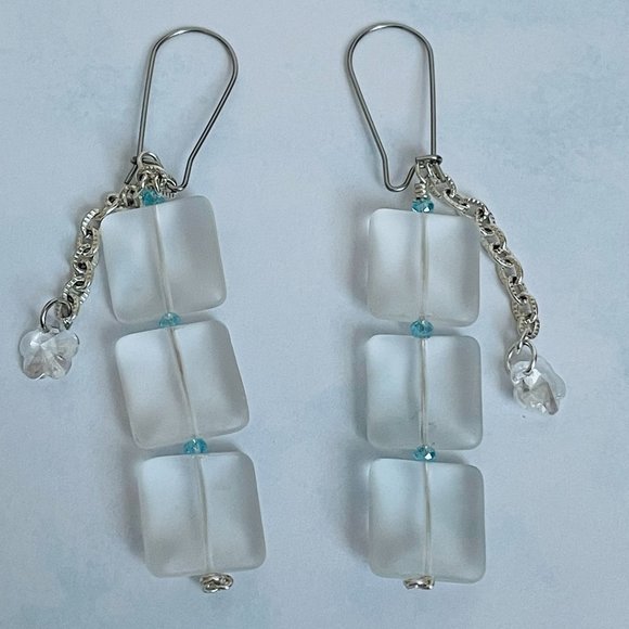 Hand Crafted | Jewelry | Handmade 2in Interchangeable Beach Glass Clear ...